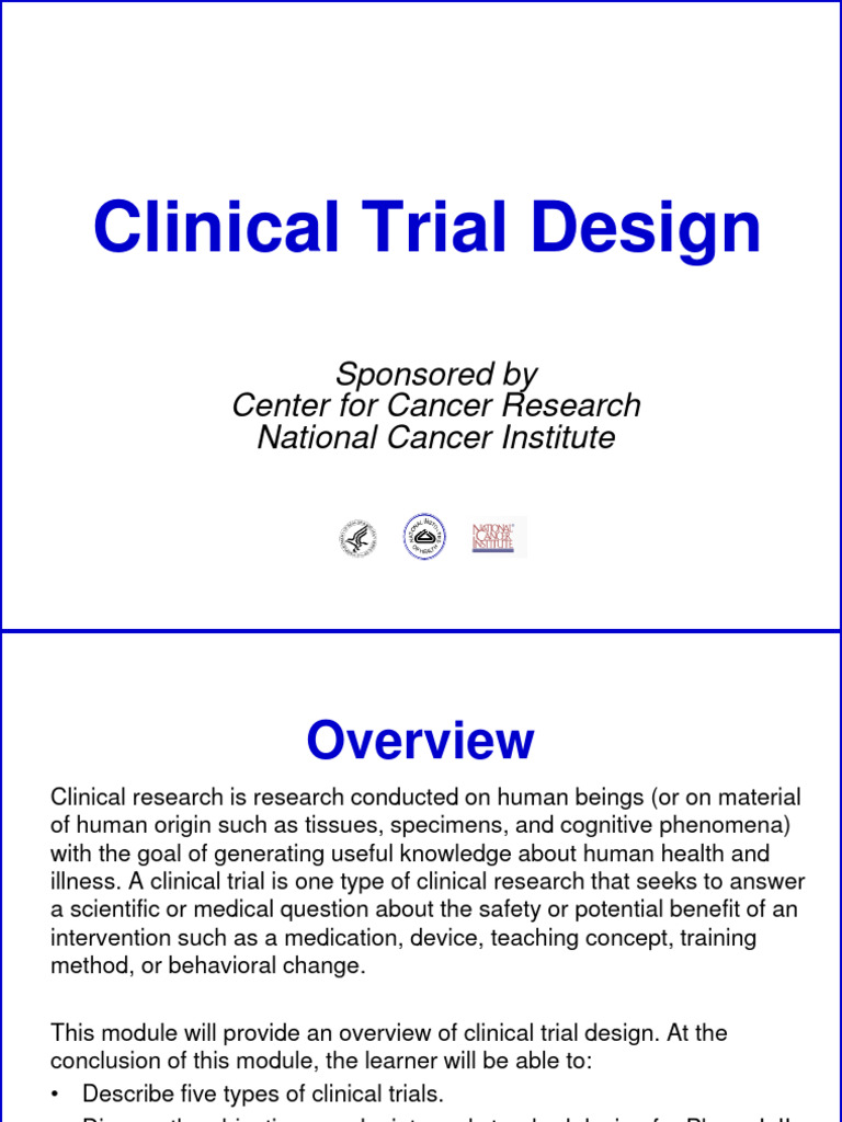 Clinical Trial Design | PDF | Clinical Trial | Cancer