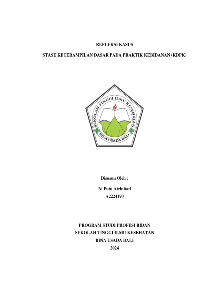 Laporan Refleksi Kasus KDPK Ni Putu Atrinitati | PDF