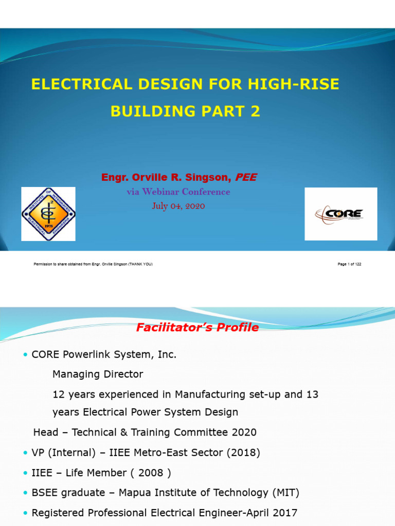 Electrical Design For High Rise Building-Engr Orville Singson ...
