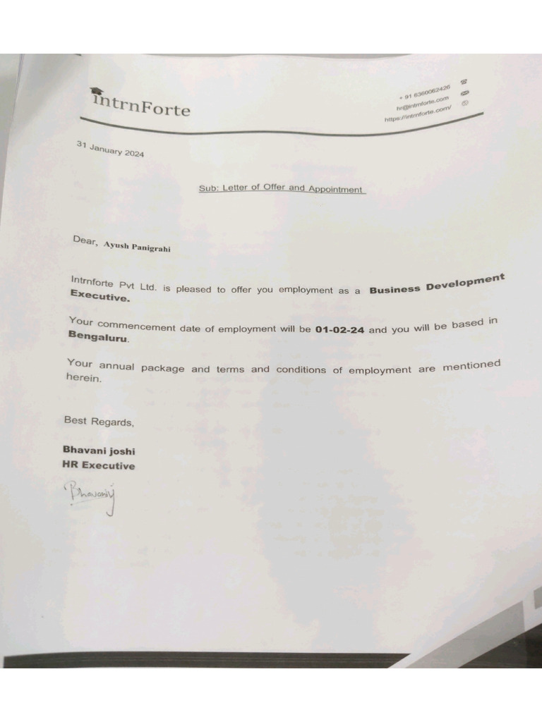 Offer Letter New | PDF