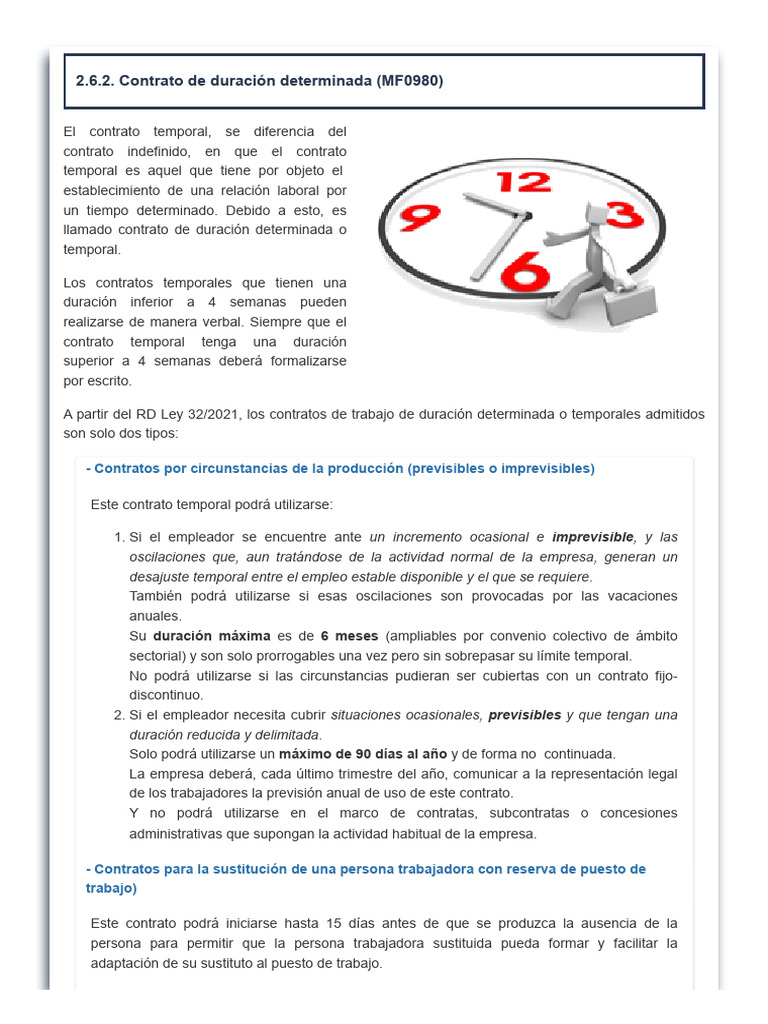 2.6.2. Contrato de Duración Determinada (MF0980) | PDF | Business ...