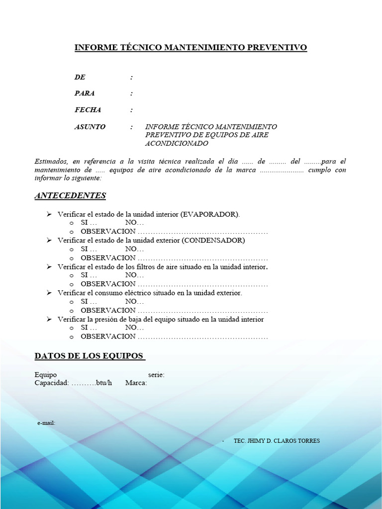 Protocolo de Mantto Equipos | PDF