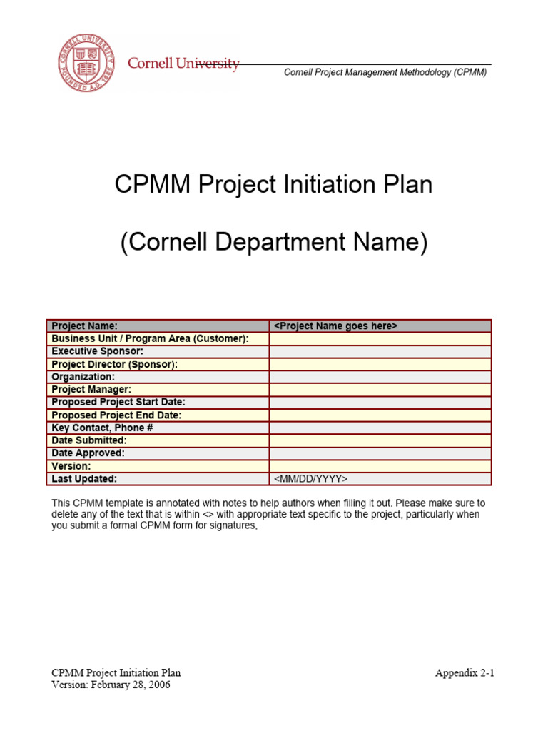CPMM Proj Initiation Plan | PDF | Project Management | Business