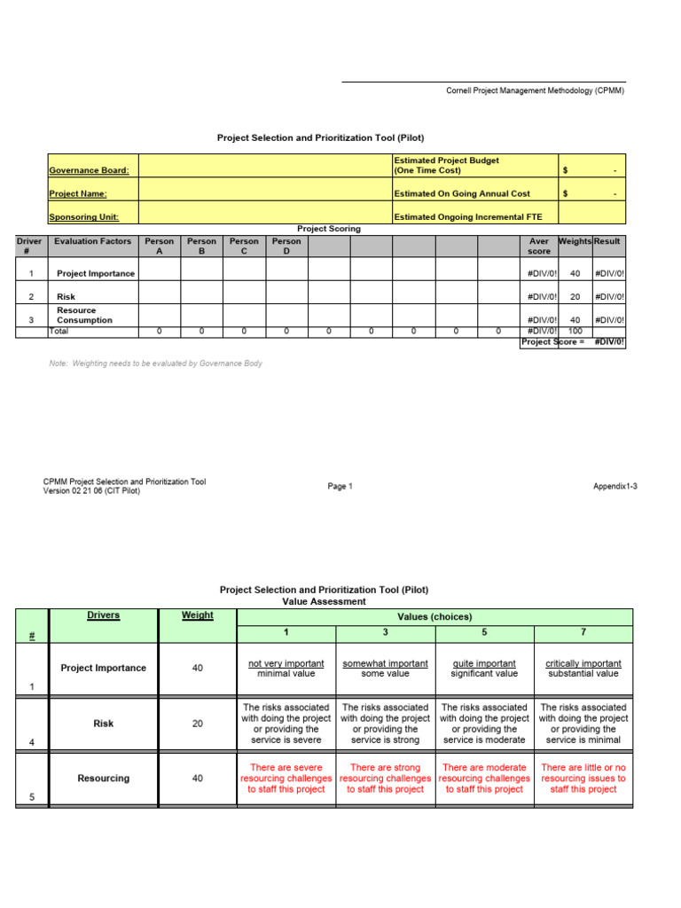 CPMM Proj Select Prioritiz | PDF | Business