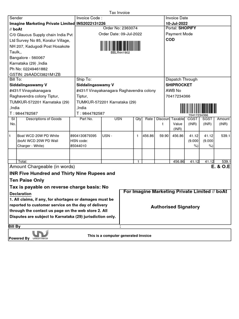 Invoice | PDF | Taxation | Government Finances