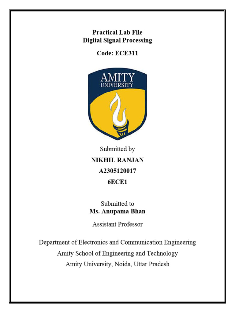 DSP_FILE | PDF | Discrete Fourier Transform | Low Pass Filter