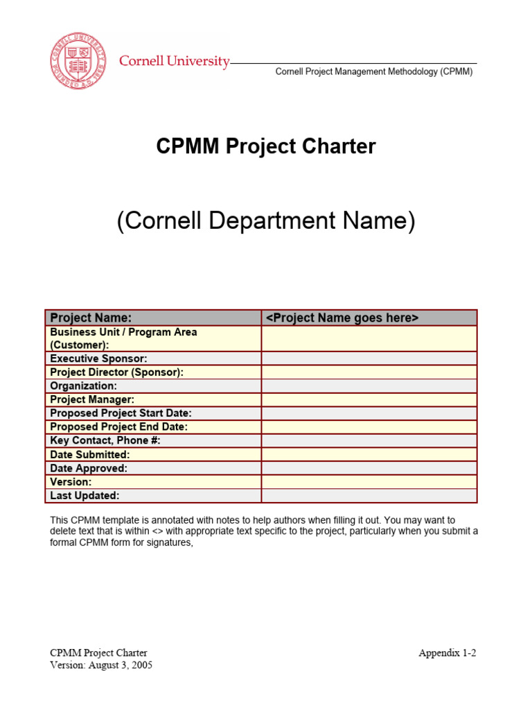 CPMM Project Charter | PDF | Project Management | Business