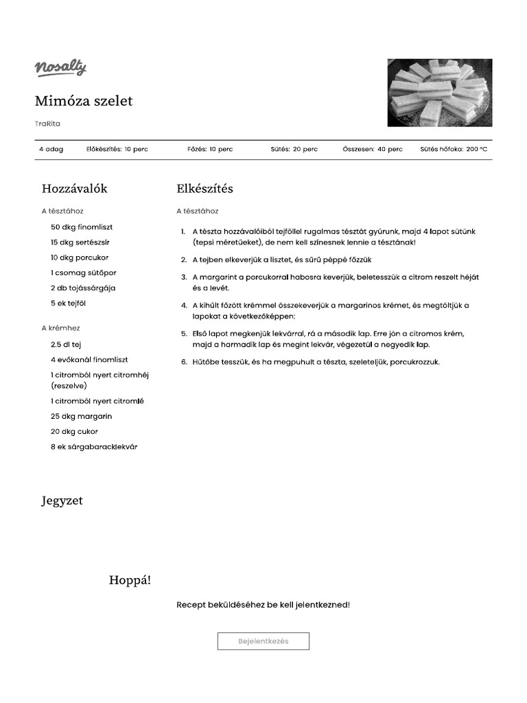 Mimóza Szelet | PDF