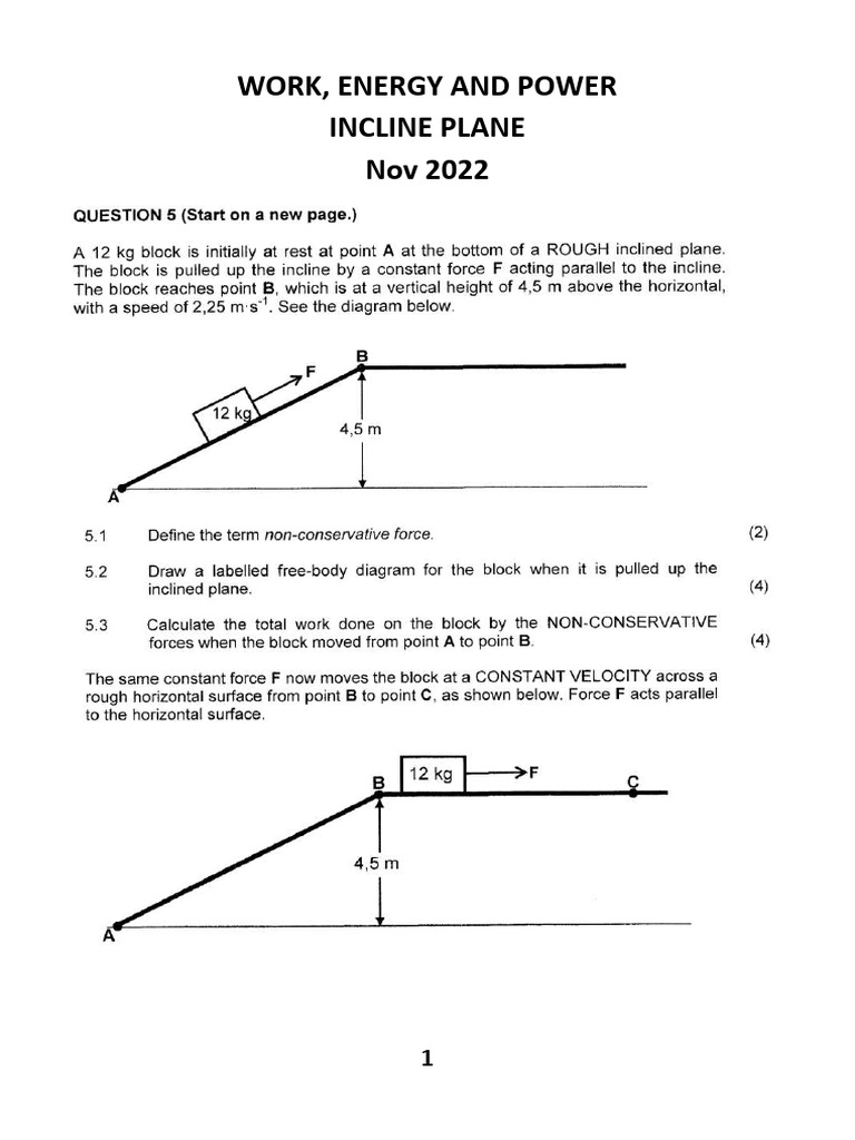 Work Power & Energy Past Paers 2023 | PDF | Force | Quantity