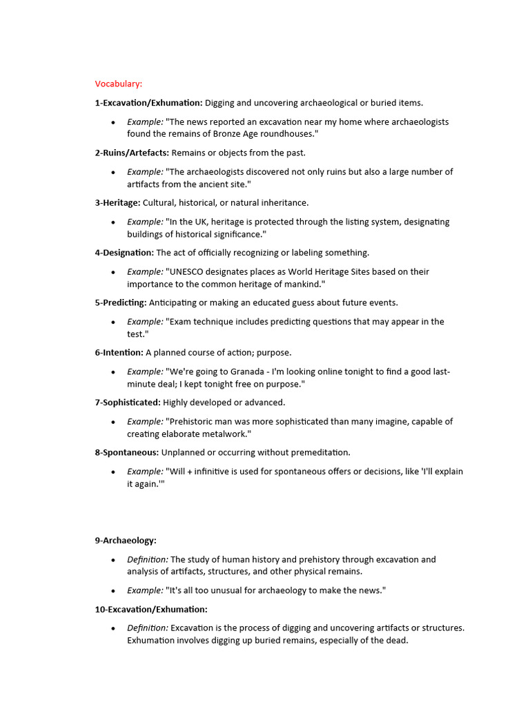 Vocabulary | PDF | Archaeology | Artifact (Archaeology)