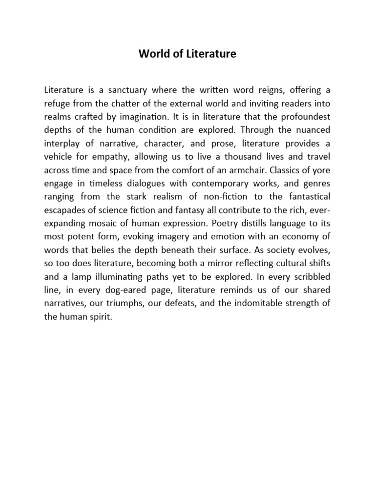 Exploring the Depths of Literature | PDF