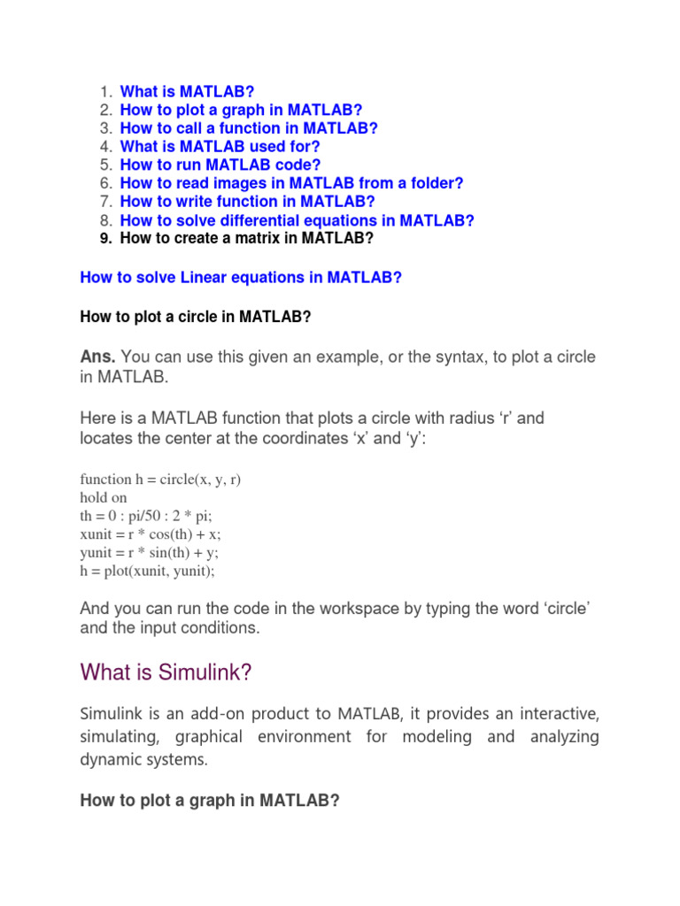 MATLAB Viva Question | Download Free PDF | Matlab | Software Engineering