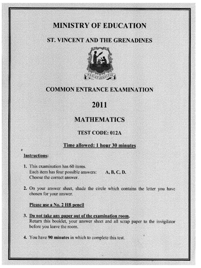 Kunmi Mathematics Common Entrance | PDF