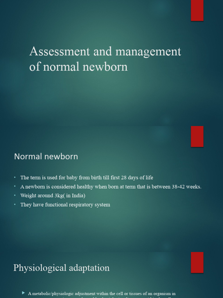 Assessment and Management of Normal Newborn | PDF