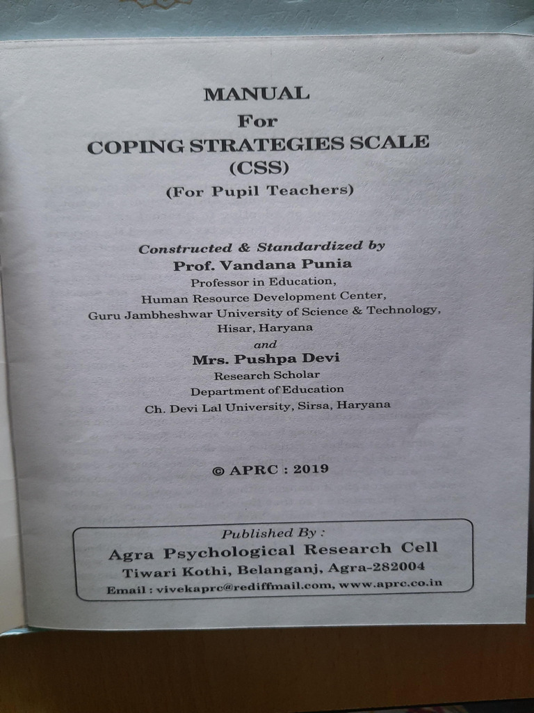 Coping Strategies Manual | PDF