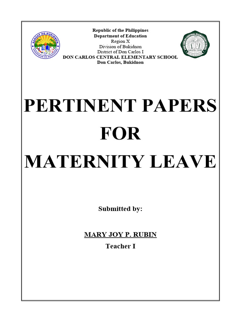 Cover Page For Maternity Leave | PDF | Wellness