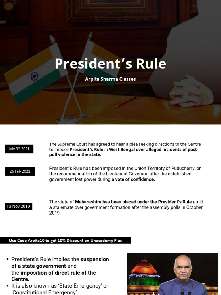 PRESIDENT RULE | PDF | Social Institutions | Common Law