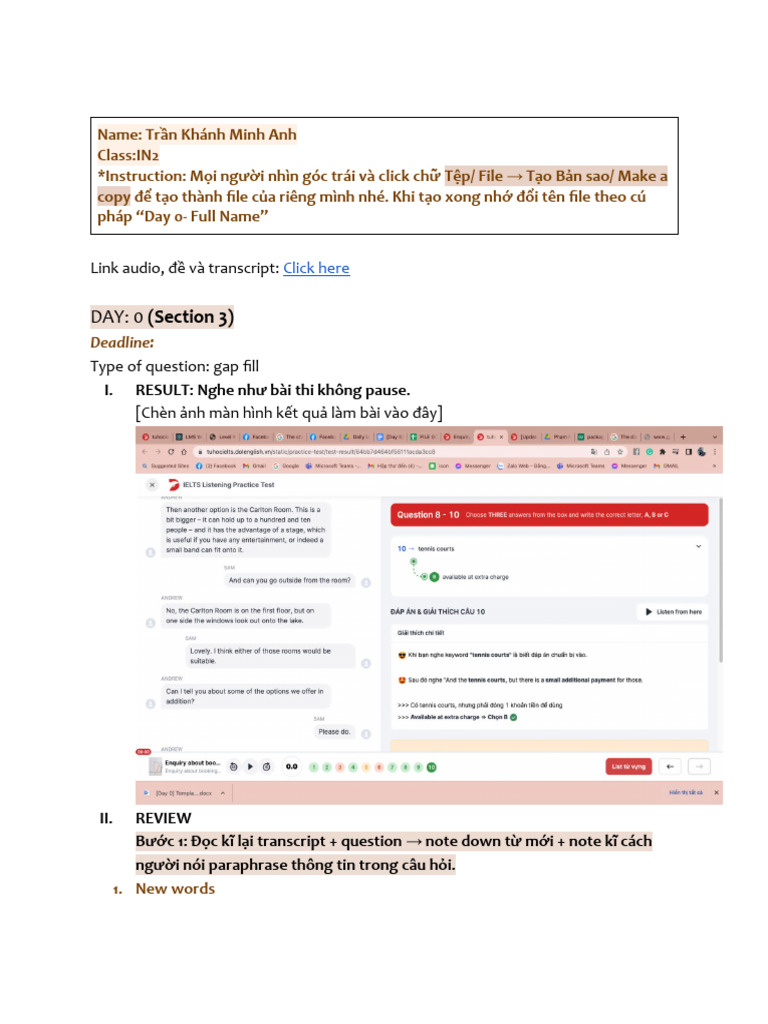 (Day 1 - Dailylis) Tran Khanh Minh Anh - Gapfill | PDF