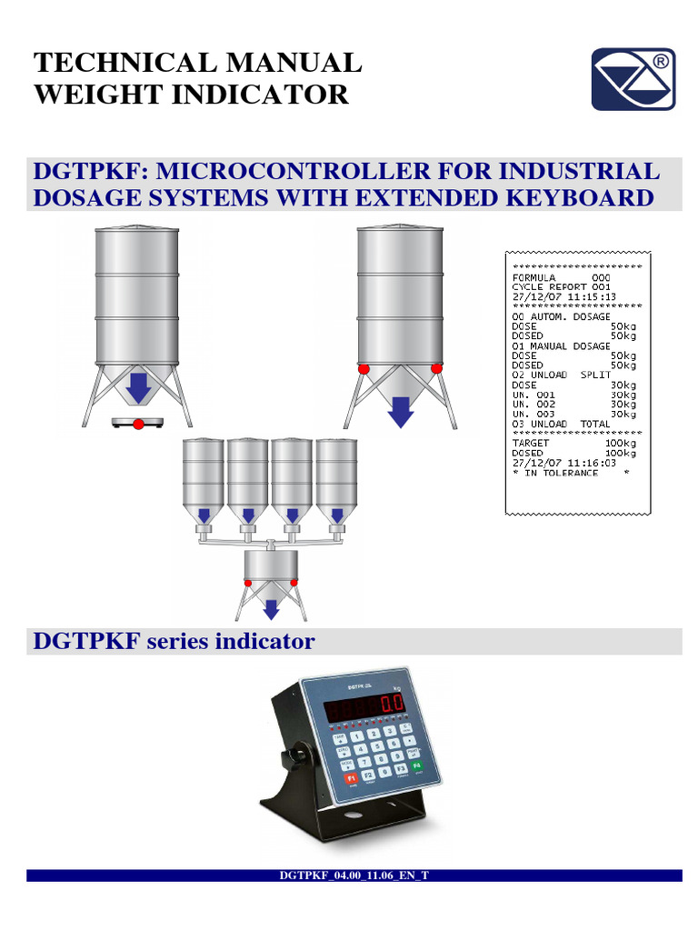 Technical Manual Weight Indicator: DGTPKF: Microcontroller For ...