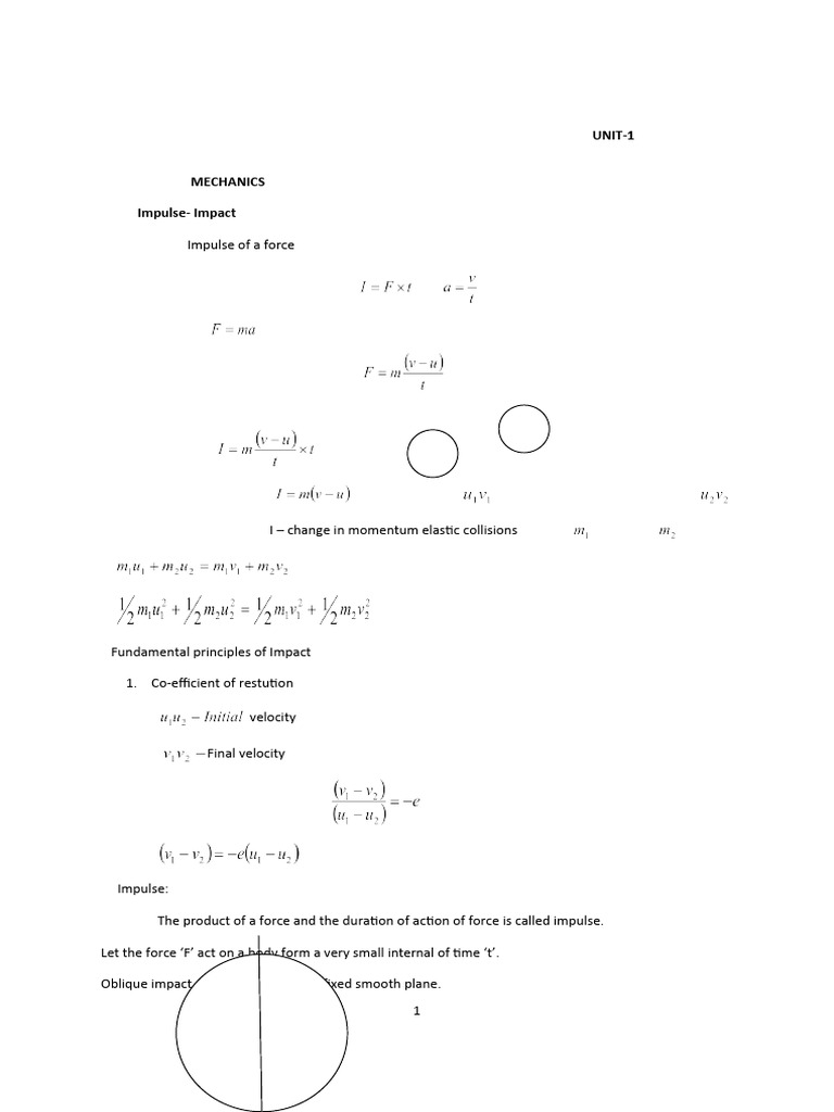 UNIT-1 MEC phy | PDF | Force | Momentum