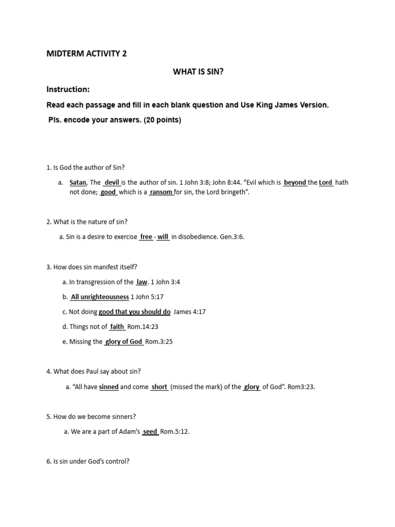 Midterm Activity 2 What Is Sin PDF