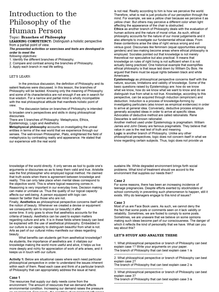 Philosophy Module | PDF | Epistemology | Logic