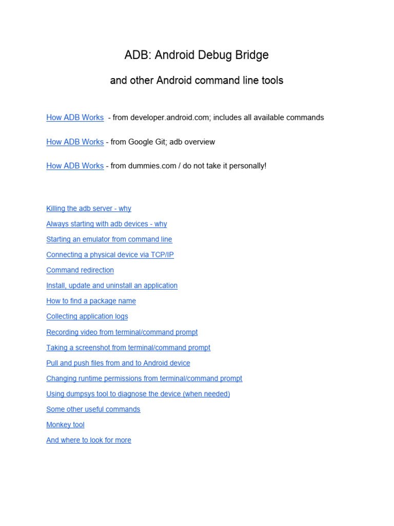 ADB Notes | PDF | Android (Operating System) | Shell (Computing)