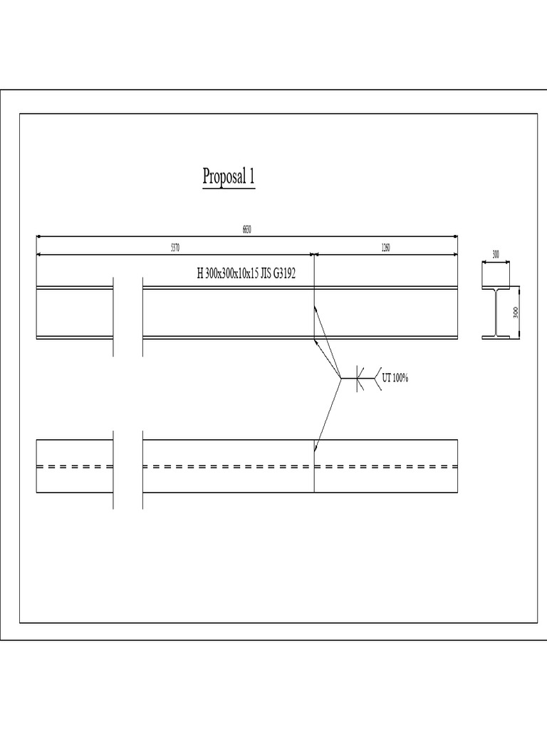 Joint Beam Sketch - H300x300x10x15 | PDF