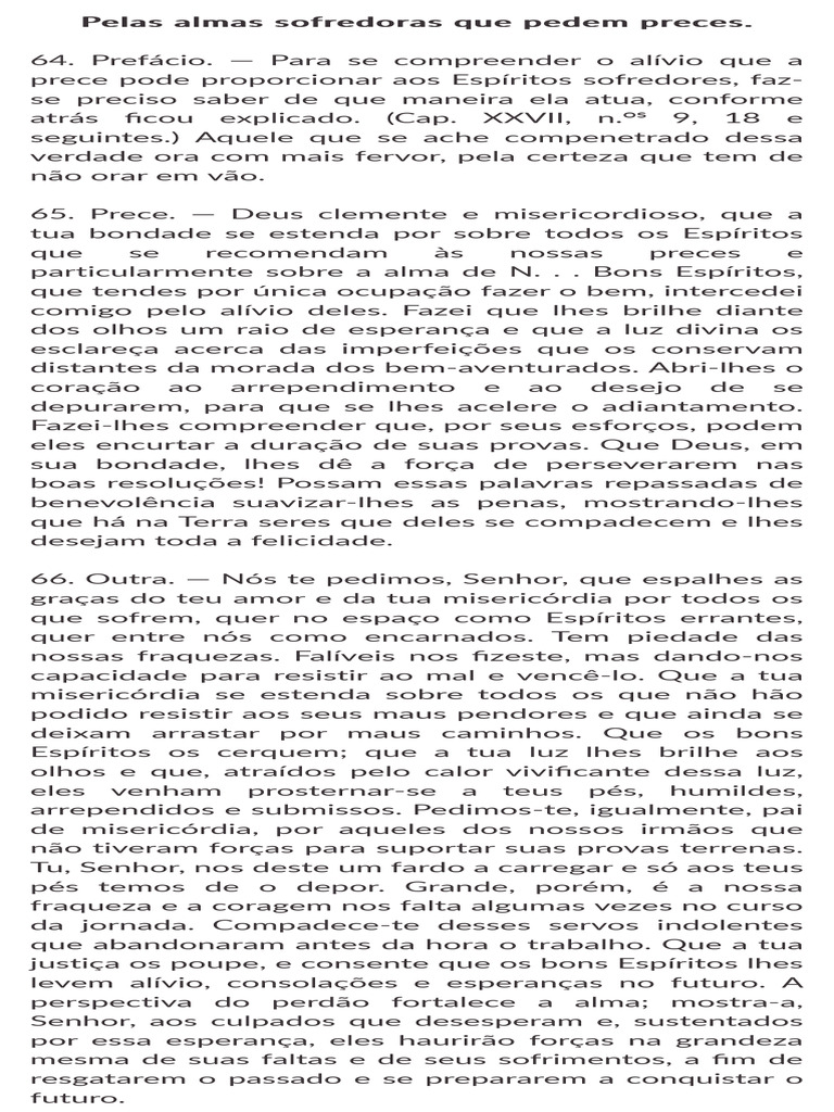 Preces pelos Espíritos Sofredores | PDF | Espiritismo | Oração