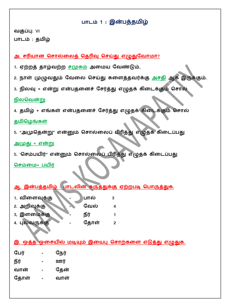 6 Tam Unit 1 | PDF