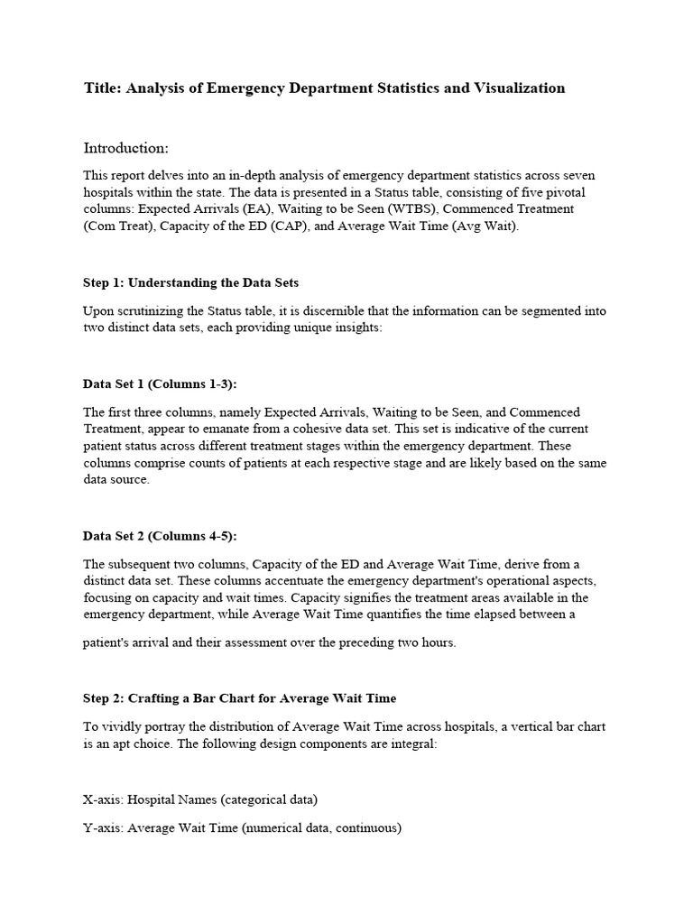 Analysis Of Emergency Department Statistics And Visualization 2 Download Free Pdf Emergency 
