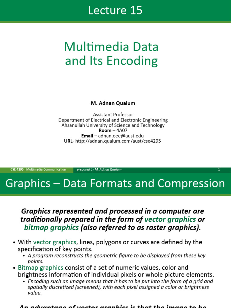 15 Multimedia Data and Its Encoding C | PDF | Computer Graphics | Data ...