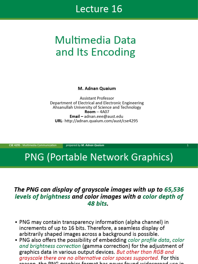 16 Multimedia Data and Its Encoding D | PDF | Data Compression ...