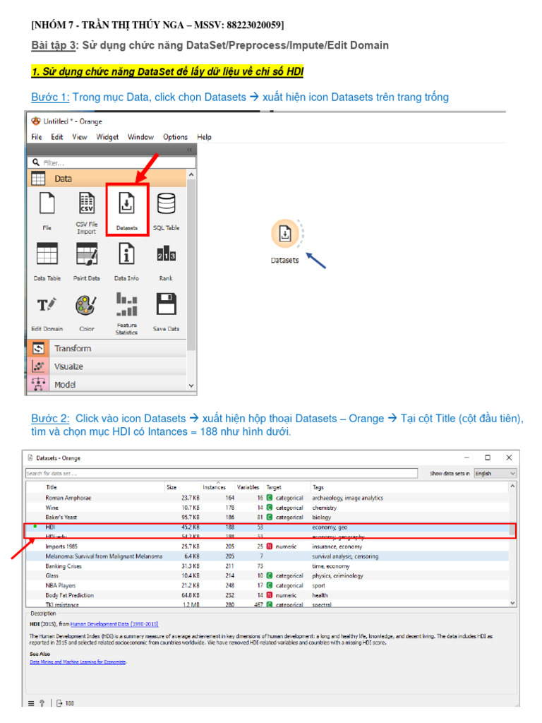 CÁC BƯỚC THỰC HIỆN BT 3 ORANGE - NHÓM 7 - TRẦN THỊ THÚY NGA | PDF