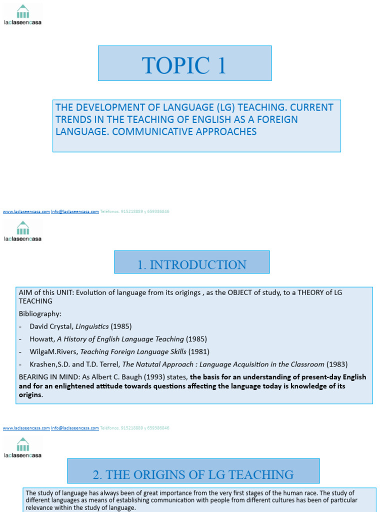 Topic 1 (Power Point) - Oposiciones Secundaria Inglés | PDF | Language ...