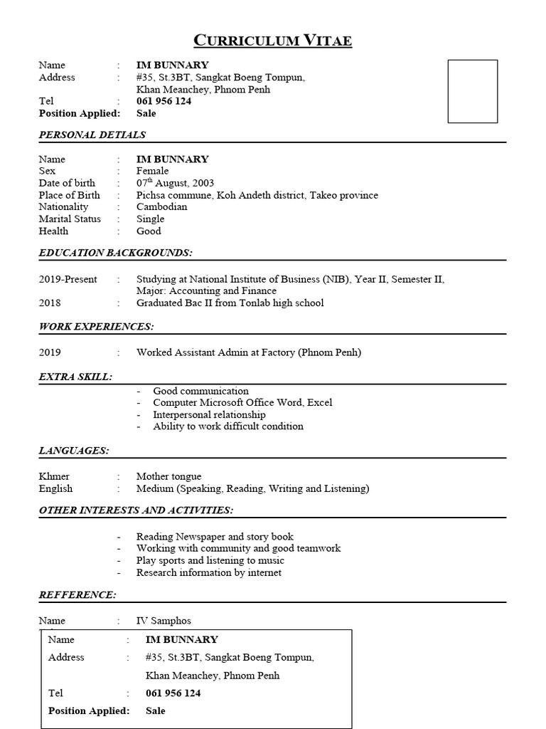 Im Bunnary | PDF | Phnom Penh | Human Communication