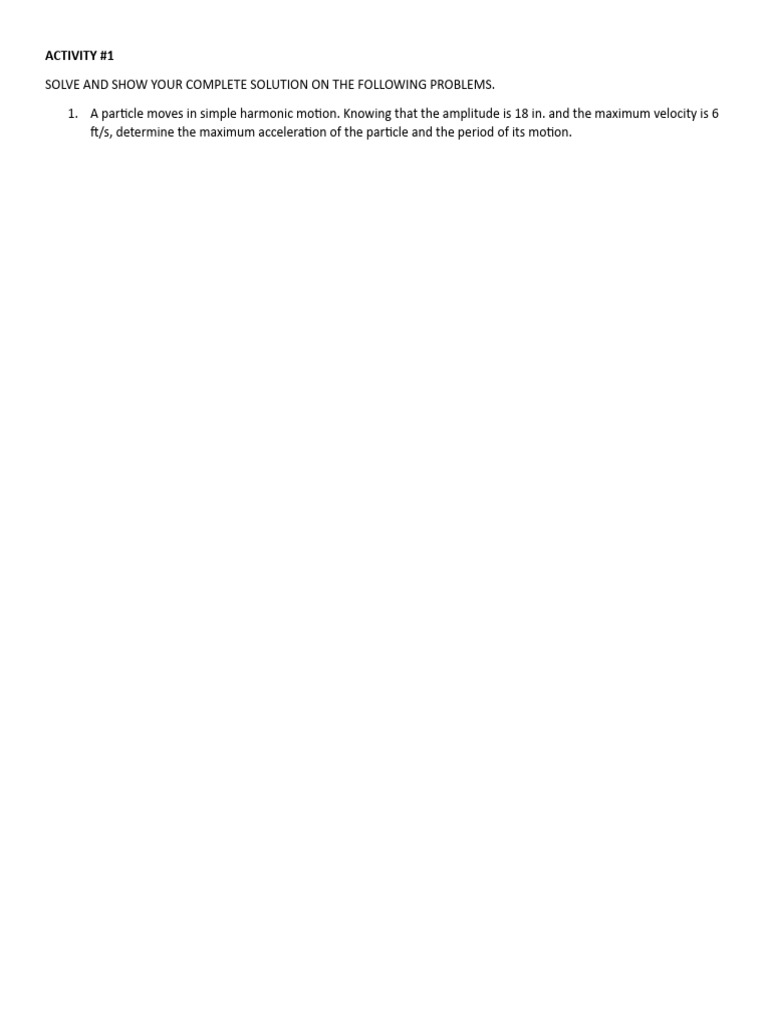 Vibration-Act.1 | PDF | Oscillation | Physical Quantities