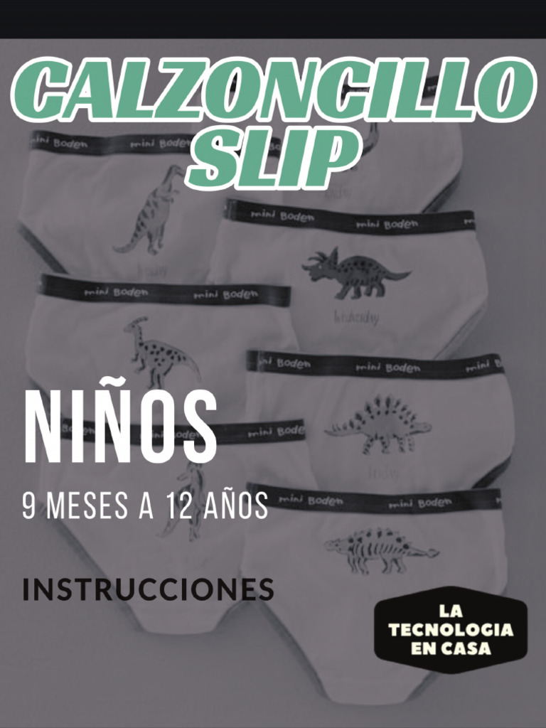 Calzoncillo - Slip Niños-Instrucciones | PDF