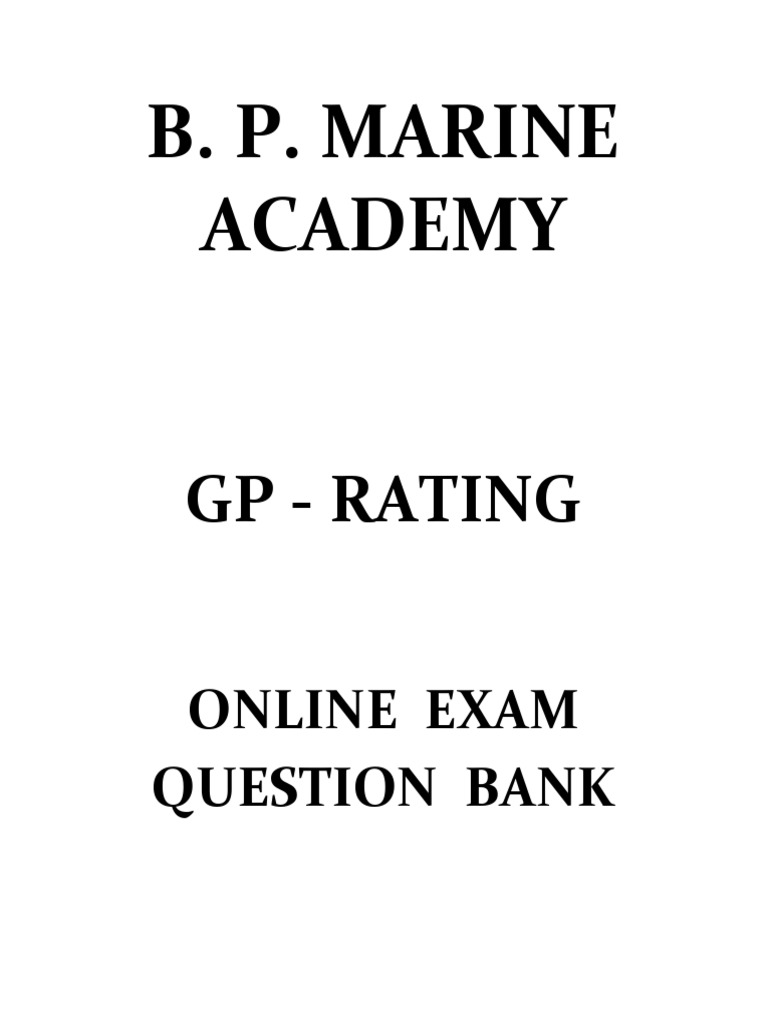 GP Rating Online Question Bank | PDF | Anchor | Knot