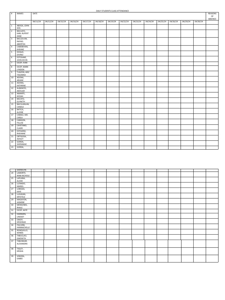 Attendance - Diamond | PDF