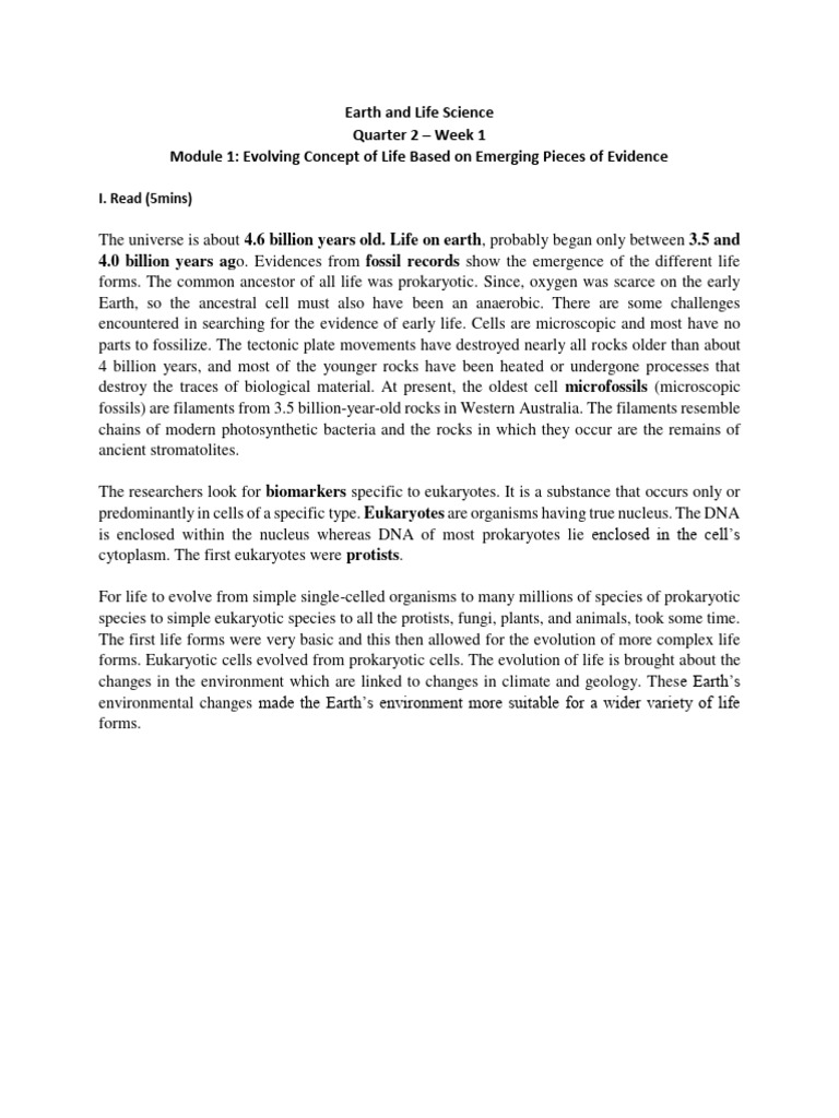 Q2 W1 ELS Modular Activity | Download Free PDF | Life | Cell (Biology)