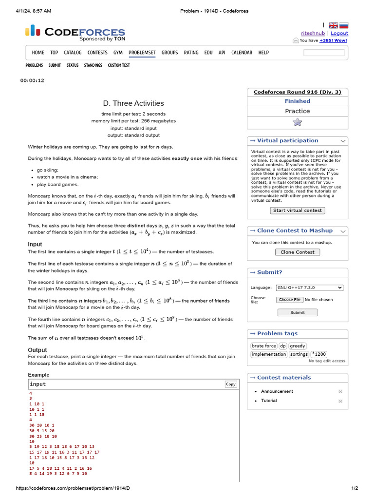 Problem - 1914D - Codeforces | PDF | Computer Programming | Computer Architecture