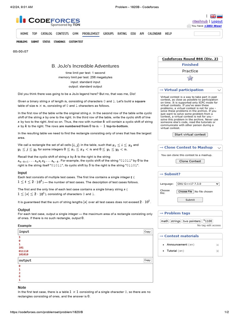 Problem - 1820B - Codeforces | PDF | Computer Data | Computer Engineering
