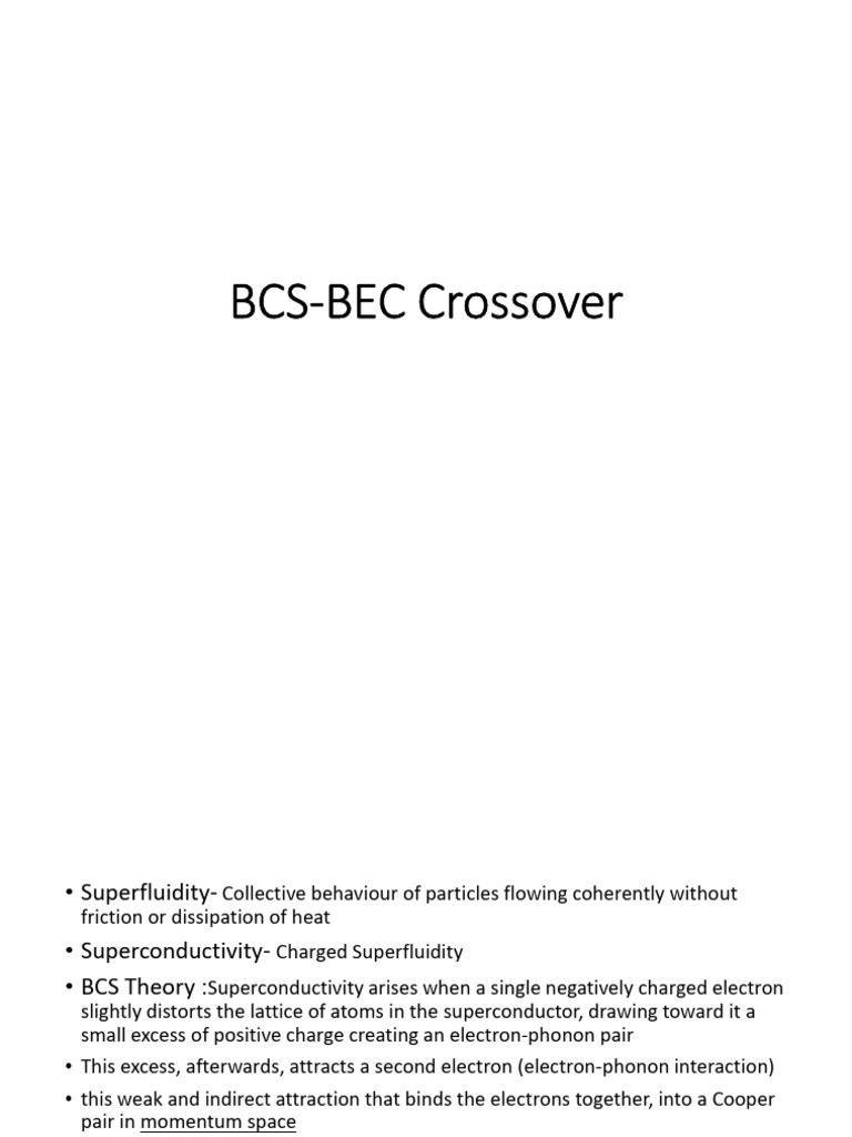 BCS BEC Crossover | PDF | Superconductivity | Electron