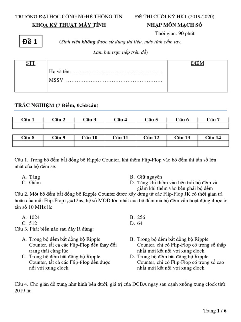 2019-2020 - Final - Sem 1 | PDF