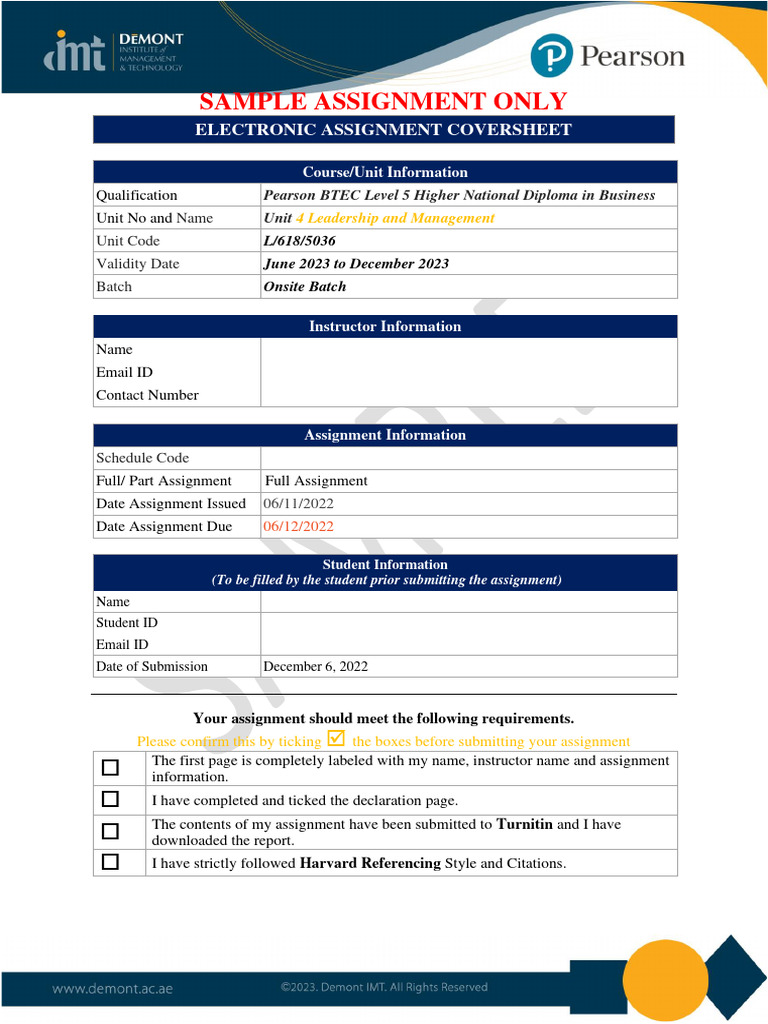 Sample Assignment - Leadership and Management | PDF | Leadership ...