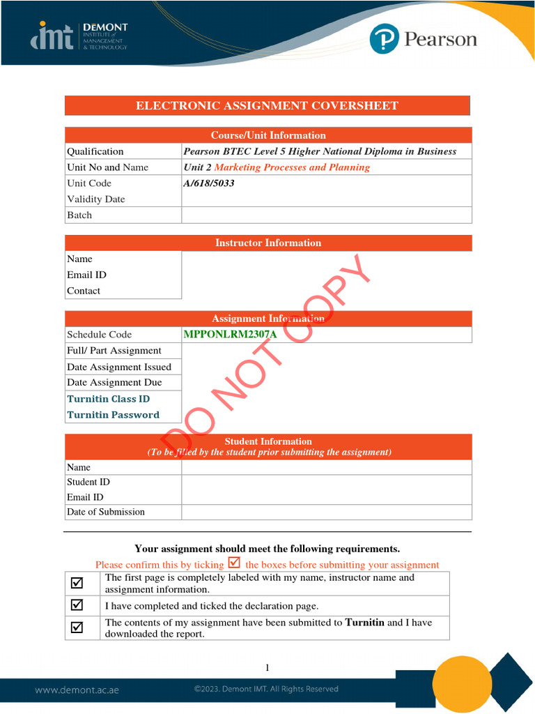 Sample - MPP - Assignment | PDF | Marketing | Sales