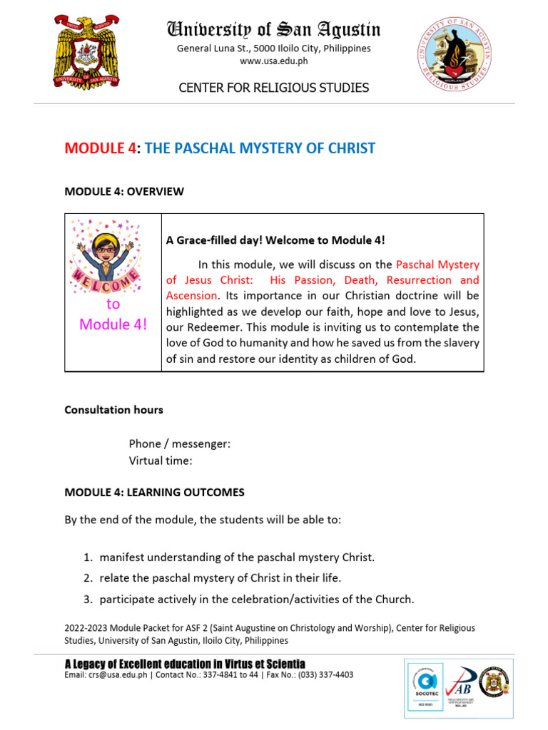 ASF-2-MODULE-4-I-THE-PASCHAL-MYSTERY-OF-CHRIST | PDF | Resurrection Of ...