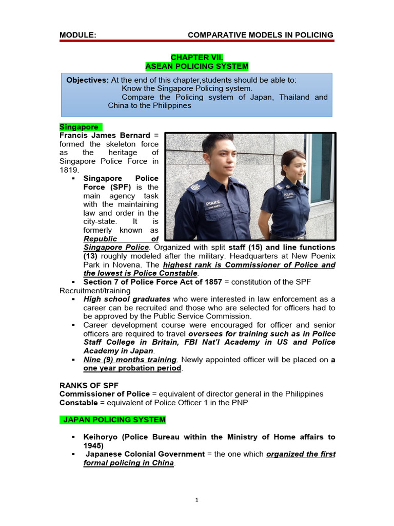 Chapter Vii. Asean Policing System | PDF | Police | Crime & Violence