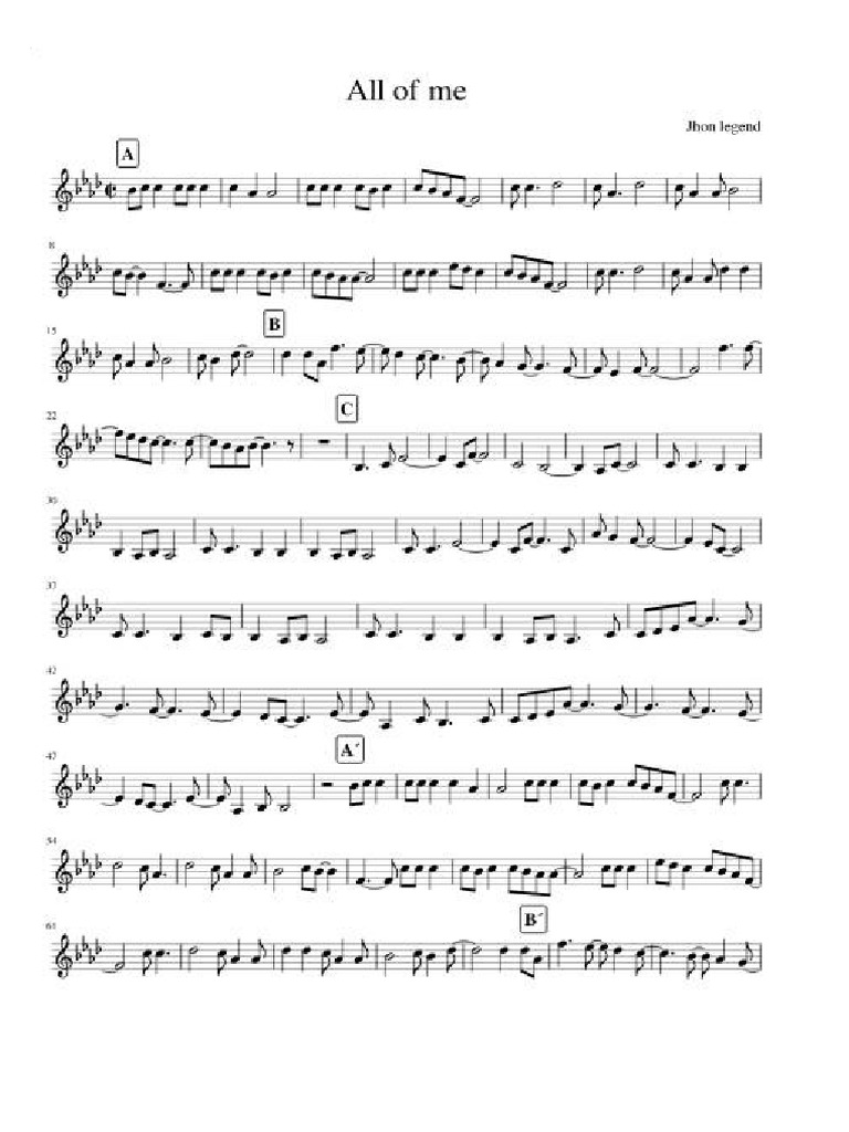 All of Me Legend Musescore | PDF